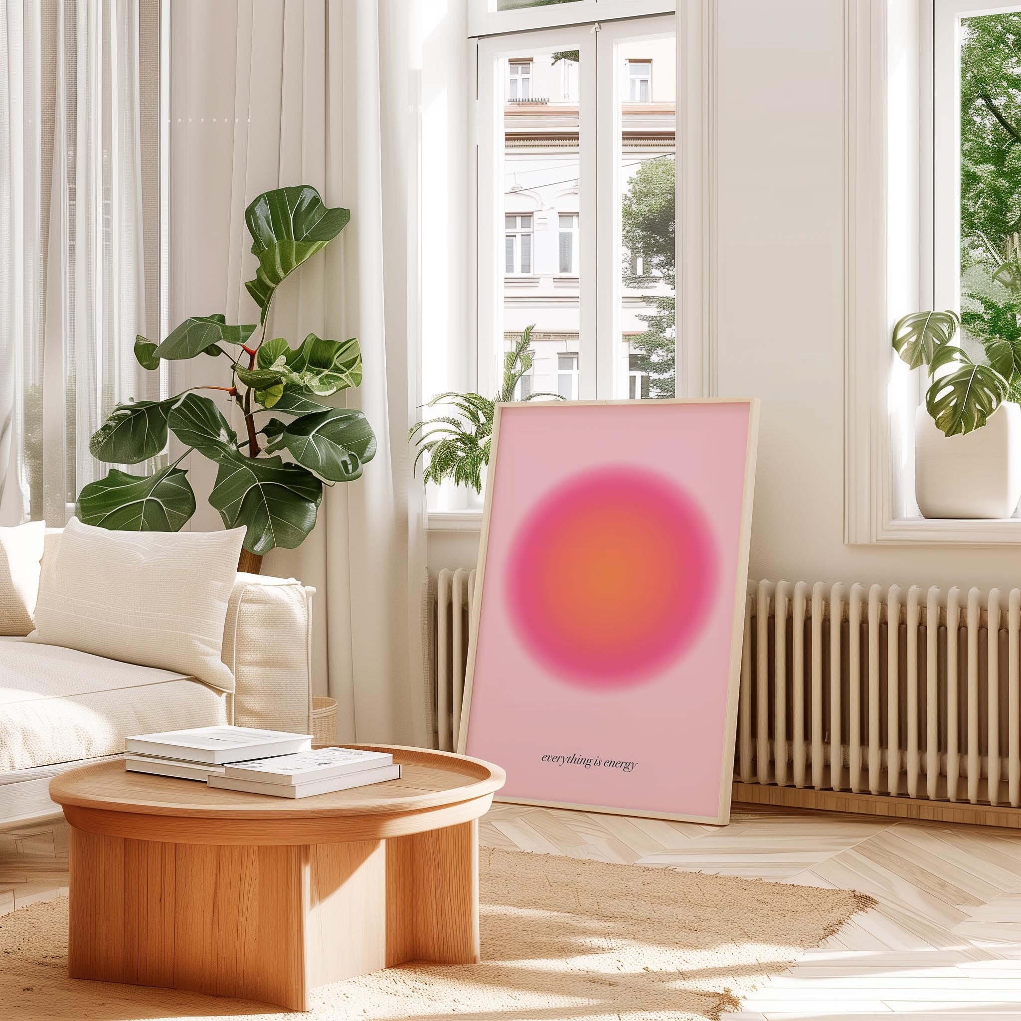 Aura Poster Zen Wall Art Pink Aura Print Aura Wall Art Meditation Wall ...