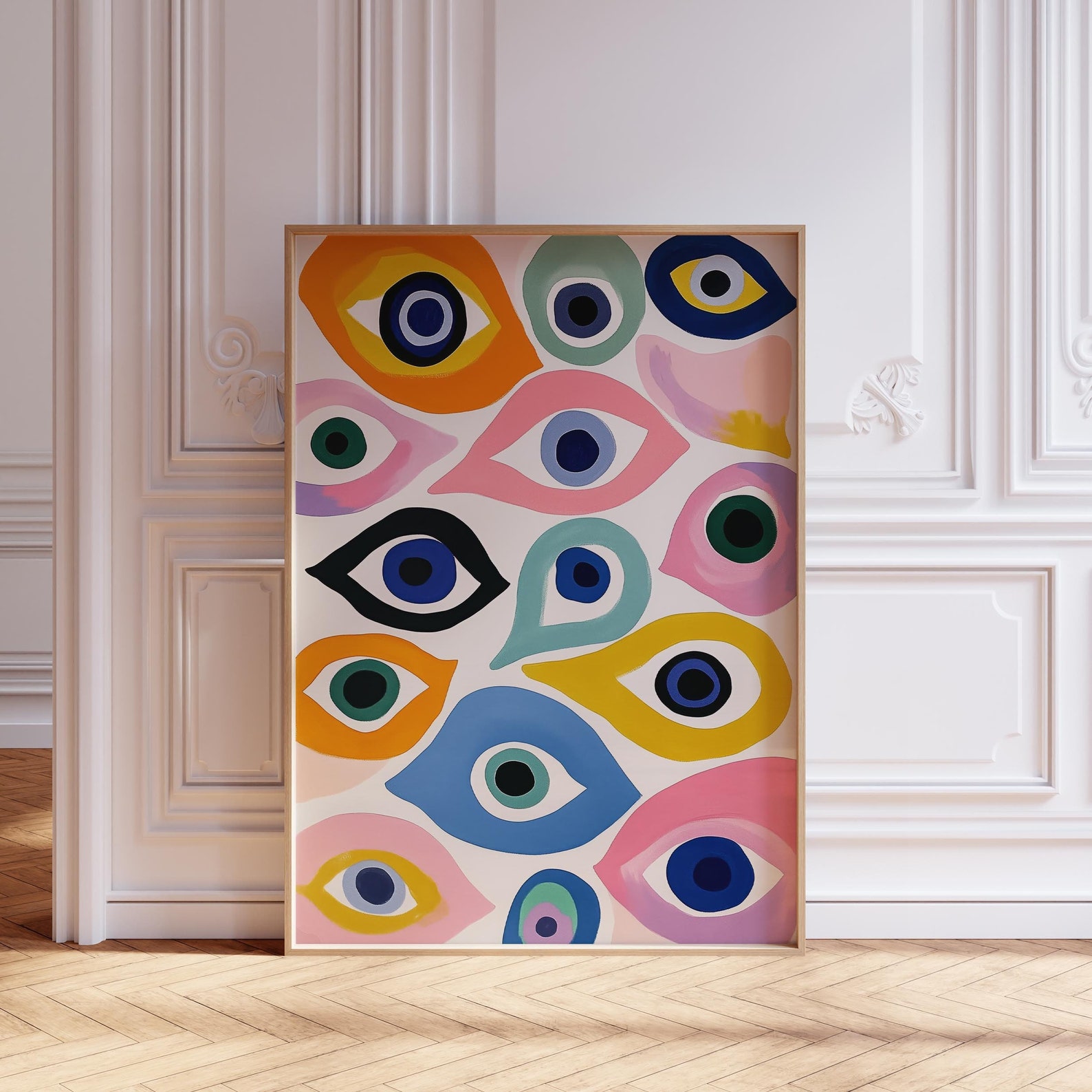 Abstract Evil Eye Wall Art Print | Trendy Evil Eye Poster | Watercolor ...