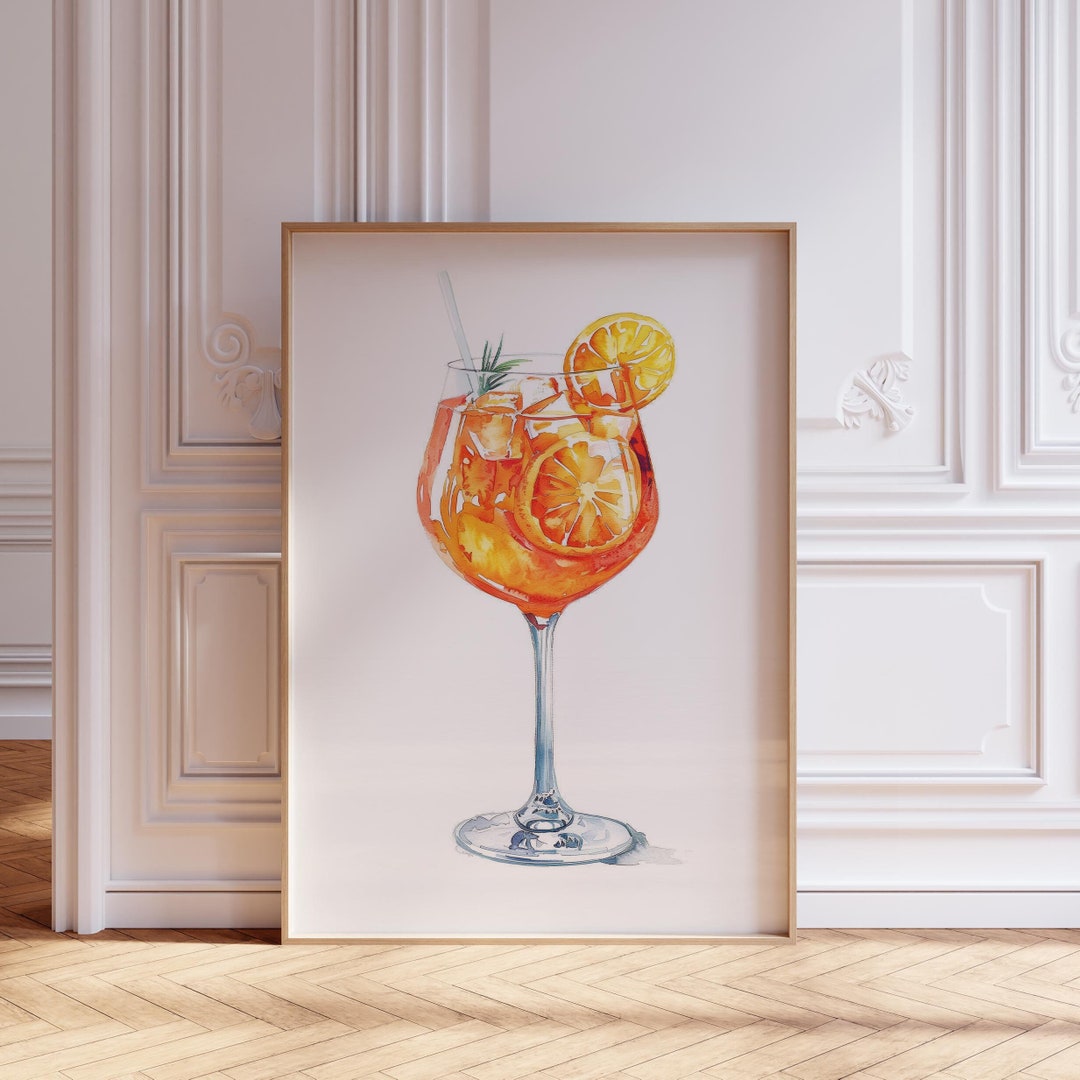 Aperol Spritz Print | Aperol Spritz Poster | Summer Cocktail Poster ...
