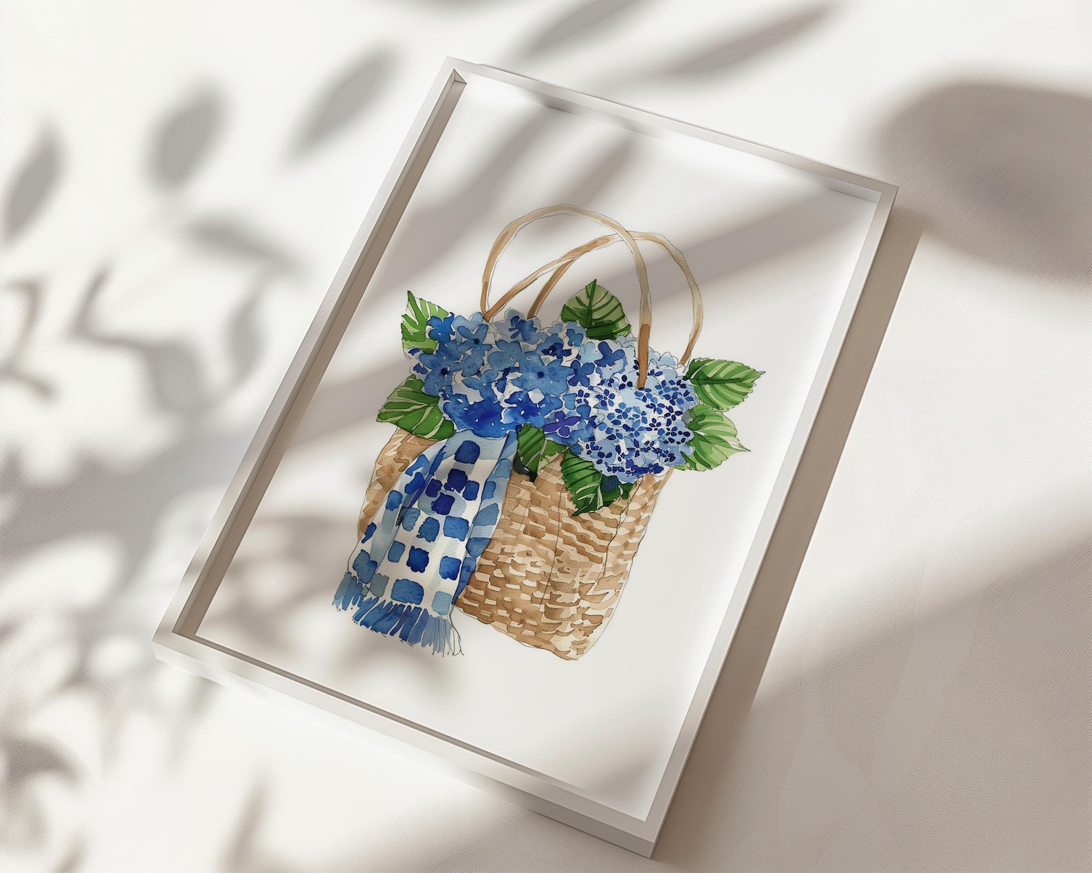 Blue Hydrangea Wall Art Coastal Granddaughter Print Grand Millenial ...