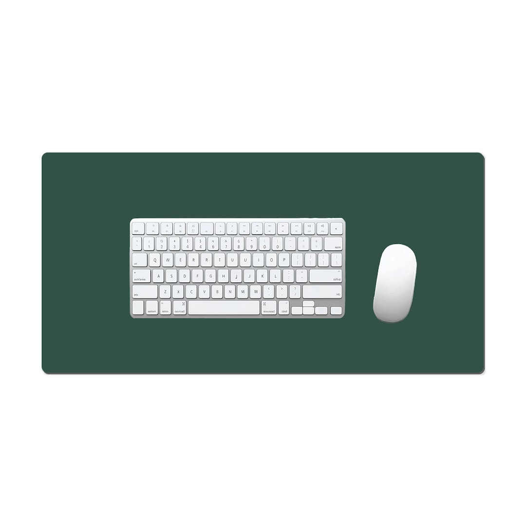 Dark Green Desk Mat | Green Desk Pad | Cute Desk Mat | Green Keyboard ...