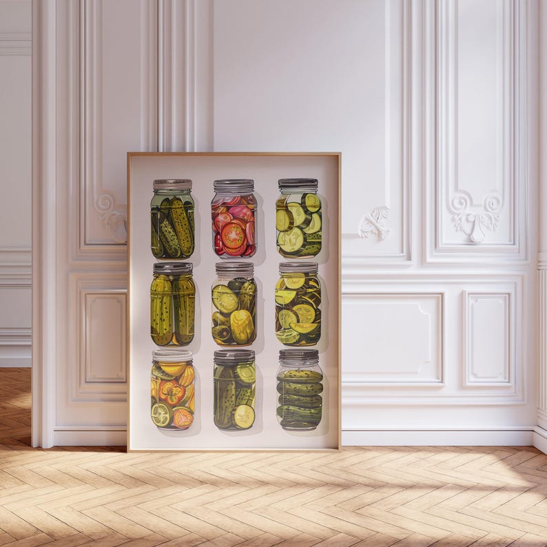Pickle Wall Art | Funny Kitchen Print | Pickle Art | Fun Kitchen Wall ...