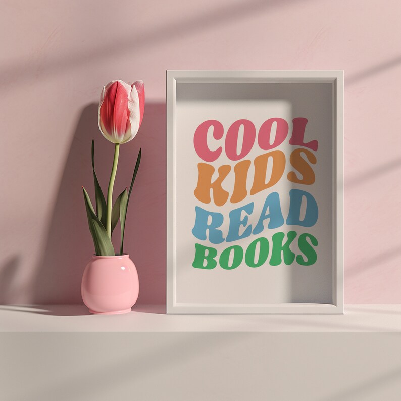 DIGITAL DOWNLOAD Book Poster for Kids Kids Reading Print Bookish ...