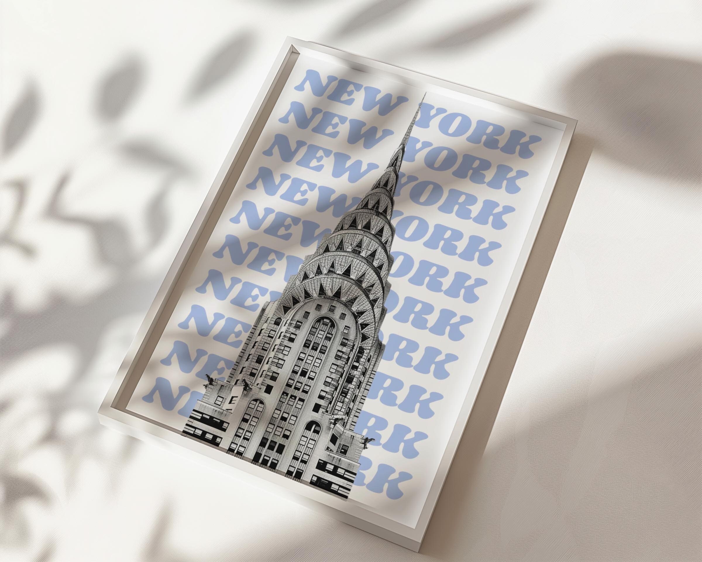 Blue New Yorker Poster NYC Poster NYC Skyline Art New York Print City ...