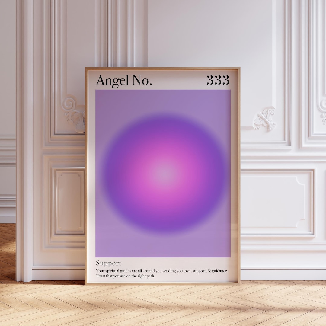 Purple Aura Poster | 333 Angel Number Poster | Pink Aura Wall Art ...