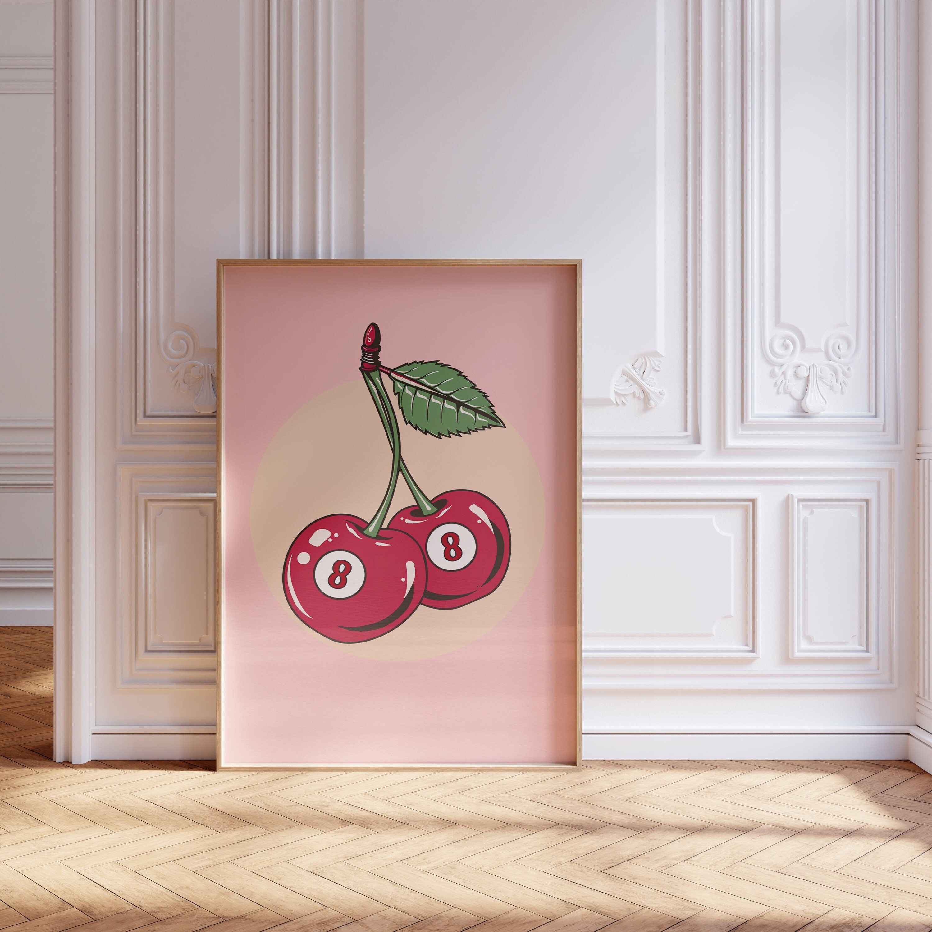 Lucky 8 Ball Cherry Wall Art Print - Etsy
