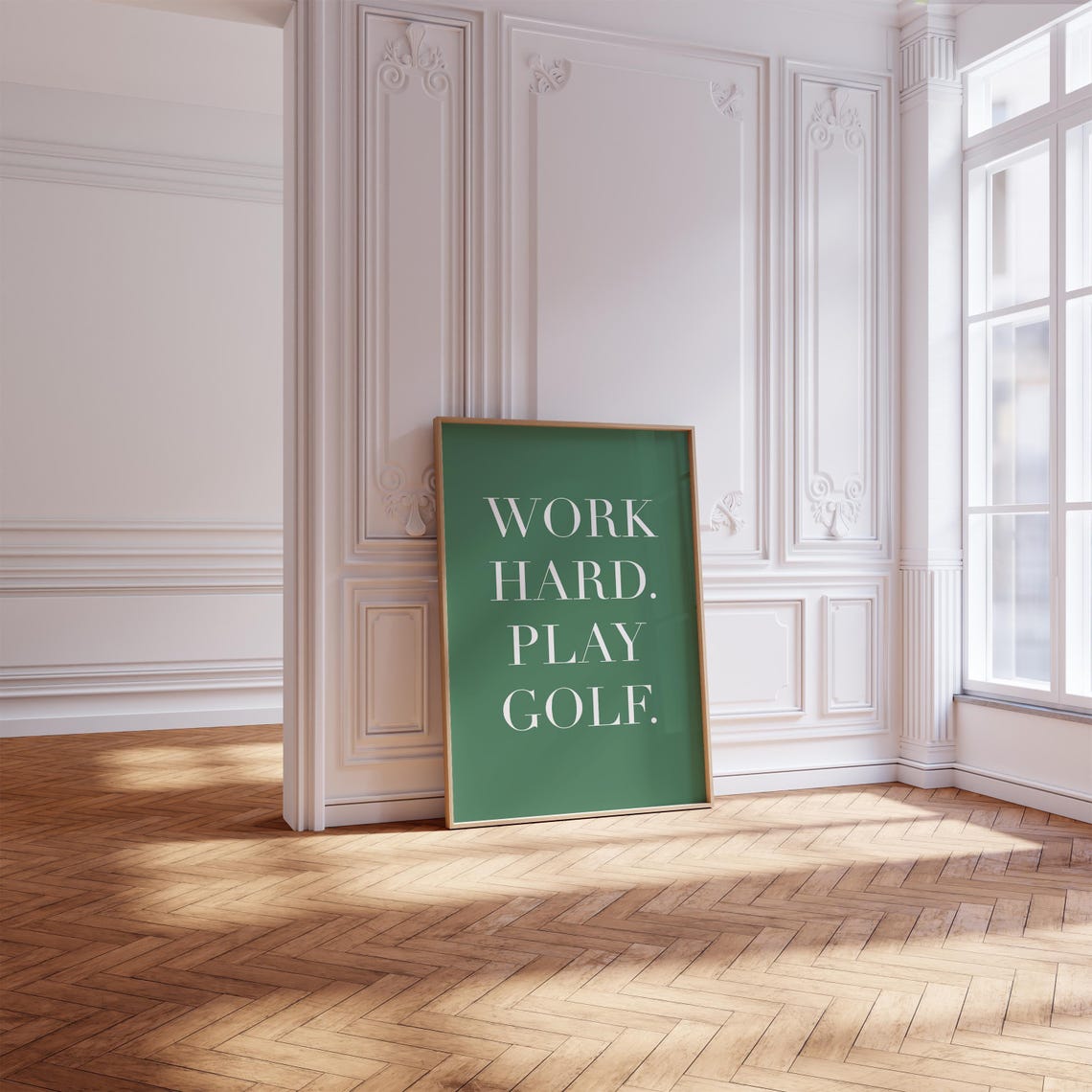 Work Hard Play Golf Poster | Golf Wall Art for Men | Golf Quote ...