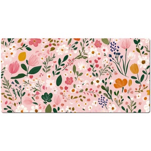 Floral Desk Mat | Flower Computer Mat | Pink Keyboard Mat | Pink Desk ...