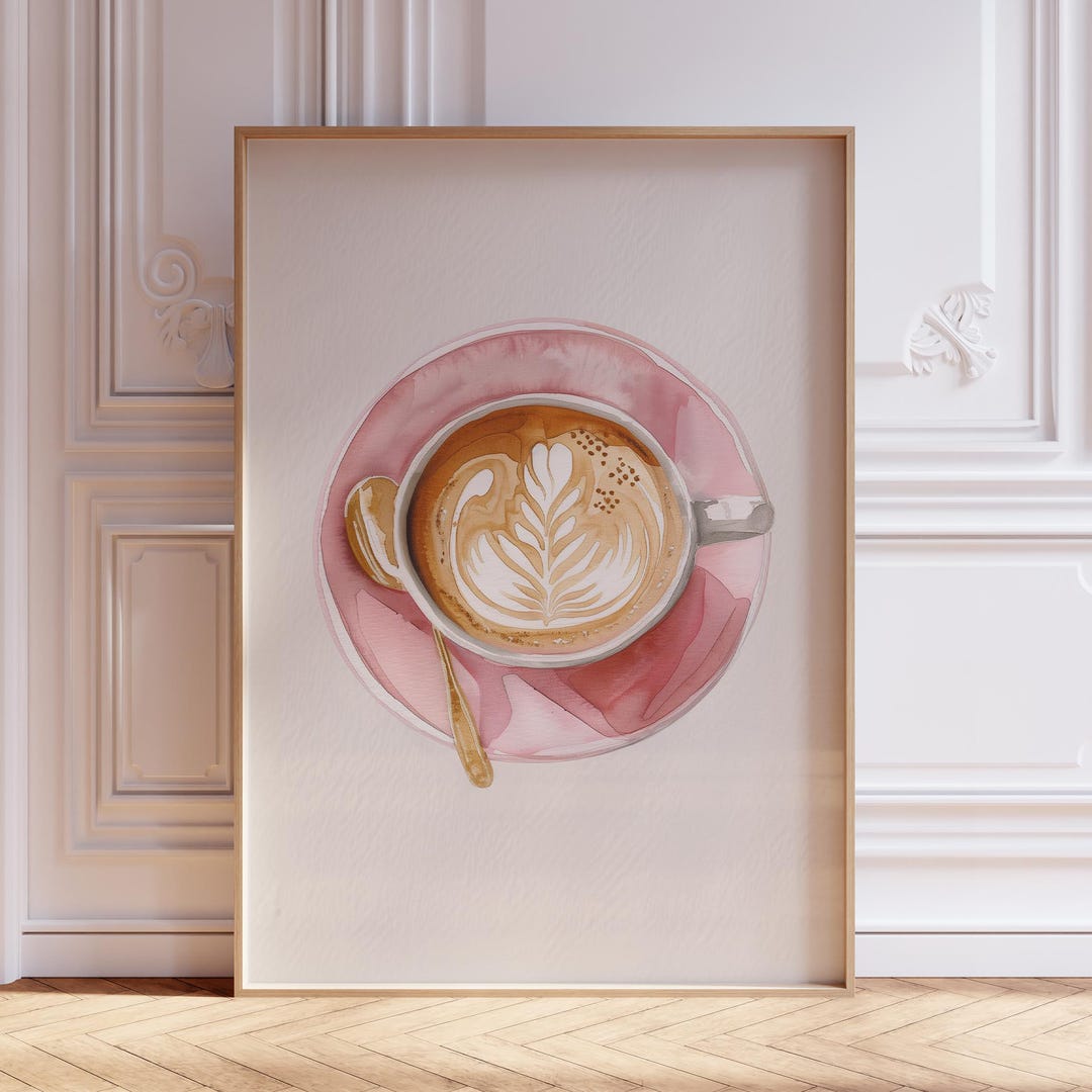 Pink Coffee Poster | Coffee Shop Poster | Latte Poster | Coffee Cup ...