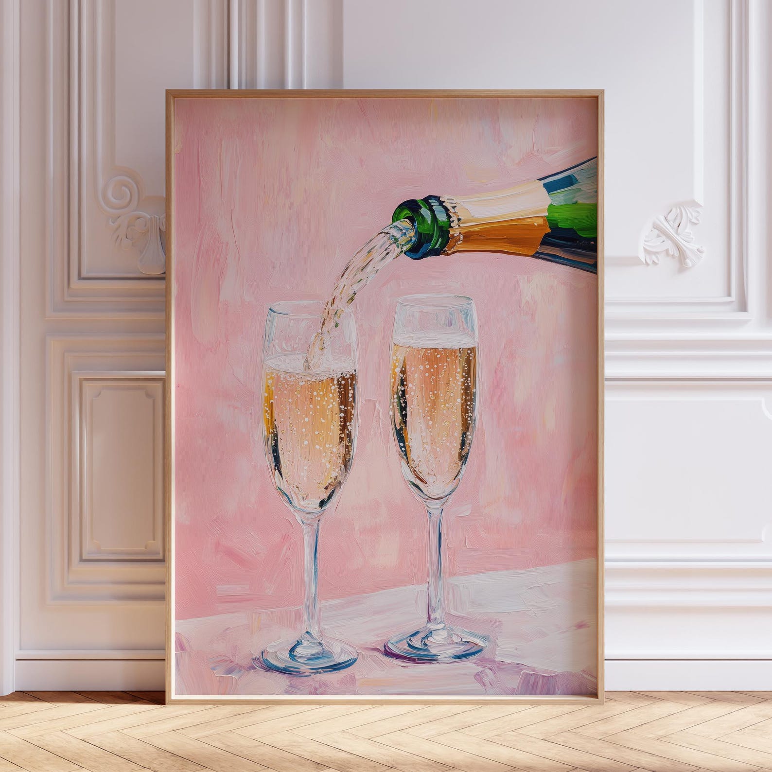 Pink Champagne Print | Champagne Art Print | Cheers Champagne Print ...