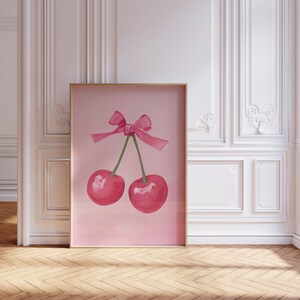 Coquette Room Decor | Coquette Poster | Cherry Print | Cherry Art Print ...