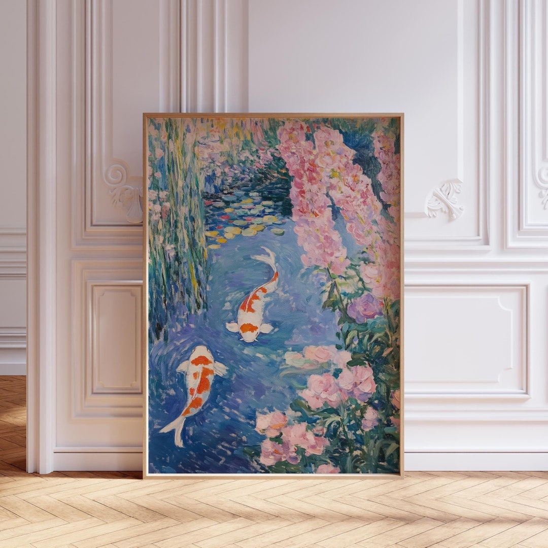 Koi Fish Wall Print | Japanese Koi Poster | Colorful Koi Fish Painting ...