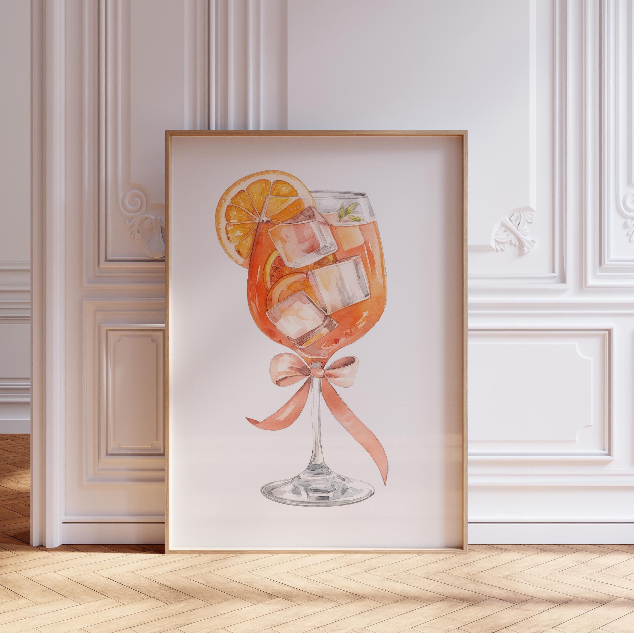Aperol Spritz Print Aperol Spritz Poster Coquette Art Print Bow ...