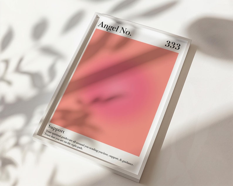 DIGITAL DOWNLOAD Pink Angel Number Poster Pink Aura Poster Aura Print ...