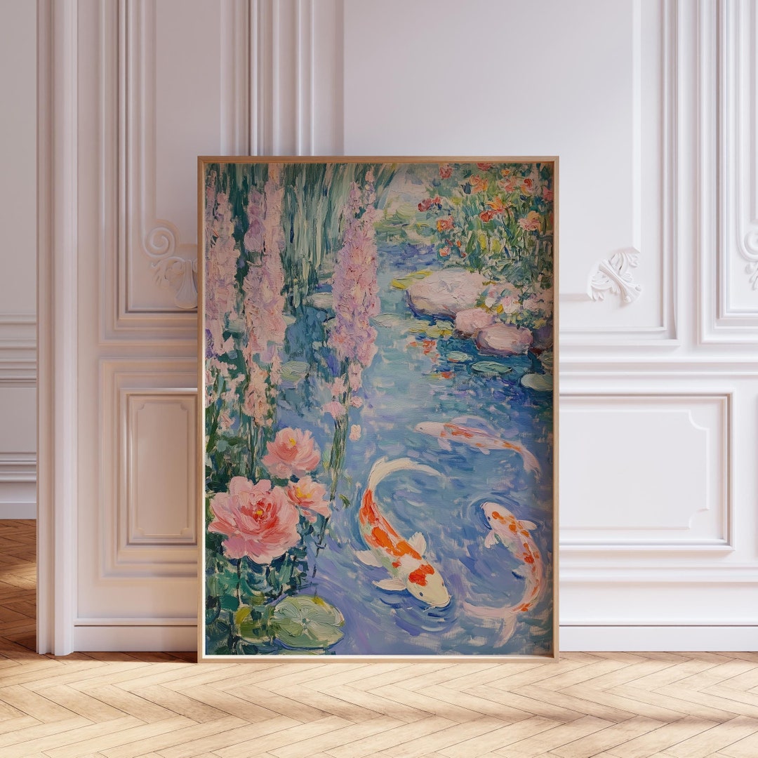Koi Fish Wall Print | Japanese Koi Poster | Colorful Koi Fish Painting ...