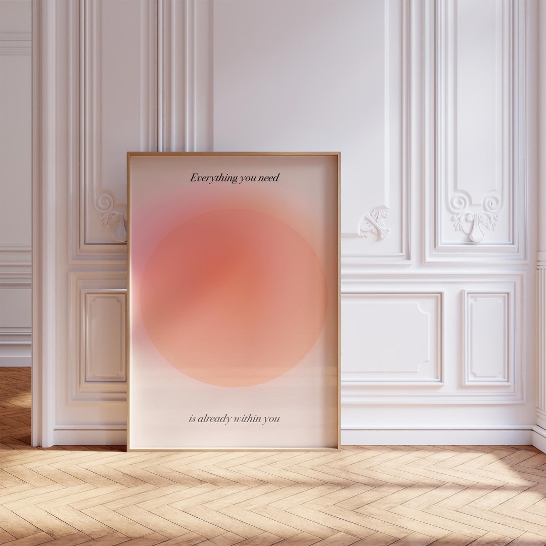 Pink Aura Poster | Orange Aura Print | Aura Wall Art | Pink Aura Art ...
