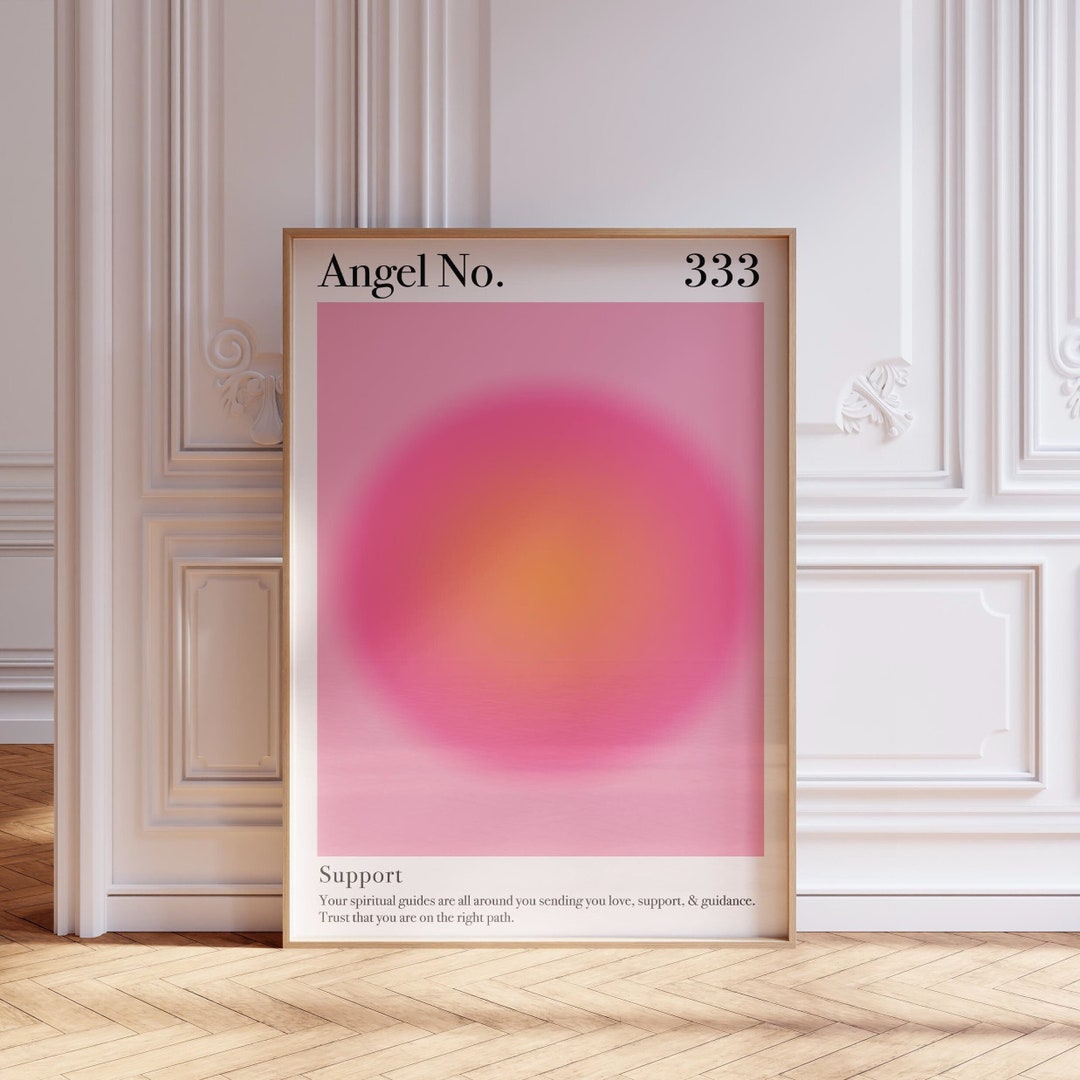DIGITAL DOWNLOAD Pink Angel Number Poster Pink Aura Poster Aura Print ...