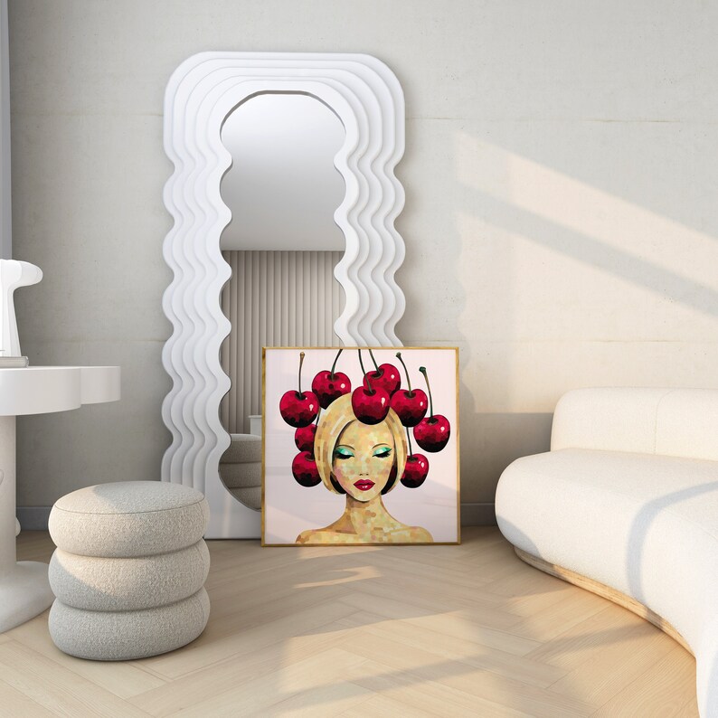 Pink Cherry Poster Cherry Art Print Cherry Print Cherry Decor Cherry ...