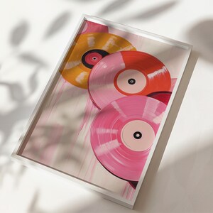 Pink Vinyl Record Poster | Retro Record Print | Vintage Vinyl Record ...