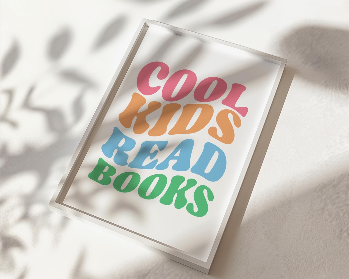 DIGITAL DOWNLOAD Book Poster for Kids Kids Reading Print Bookish ...
