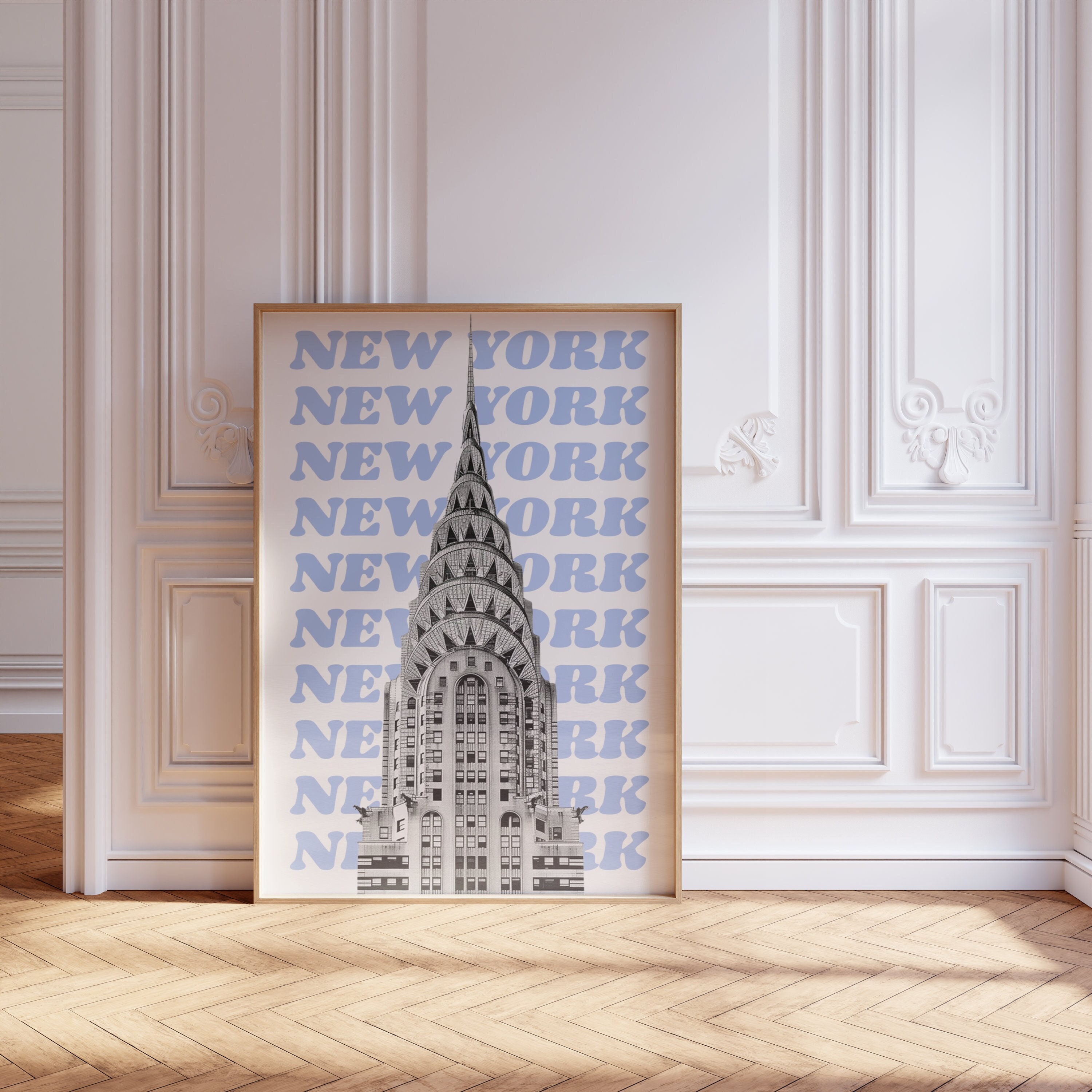 Blue New Yorker Poster NYC Poster NYC Skyline Art New York Print City ...