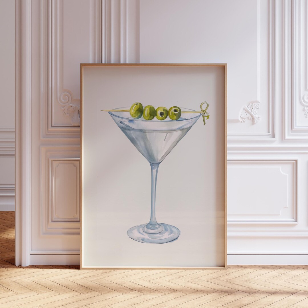 DIGITAL DOWNLOAD | Martini Digital Print | Watercolor Martini Print ...