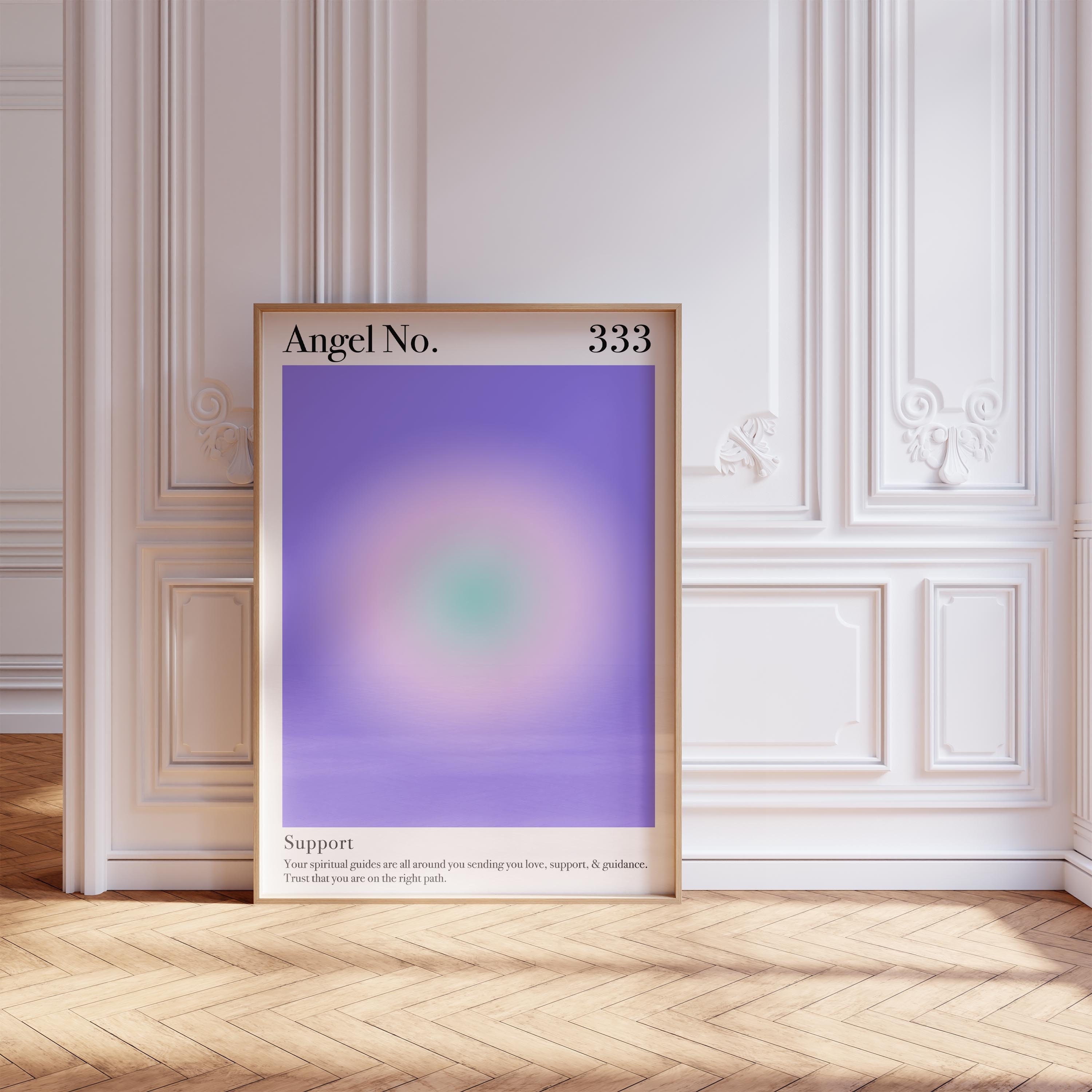 Purple Aura Poster 333 Angel Number Poster Pink Aura Wall Art Aura ...