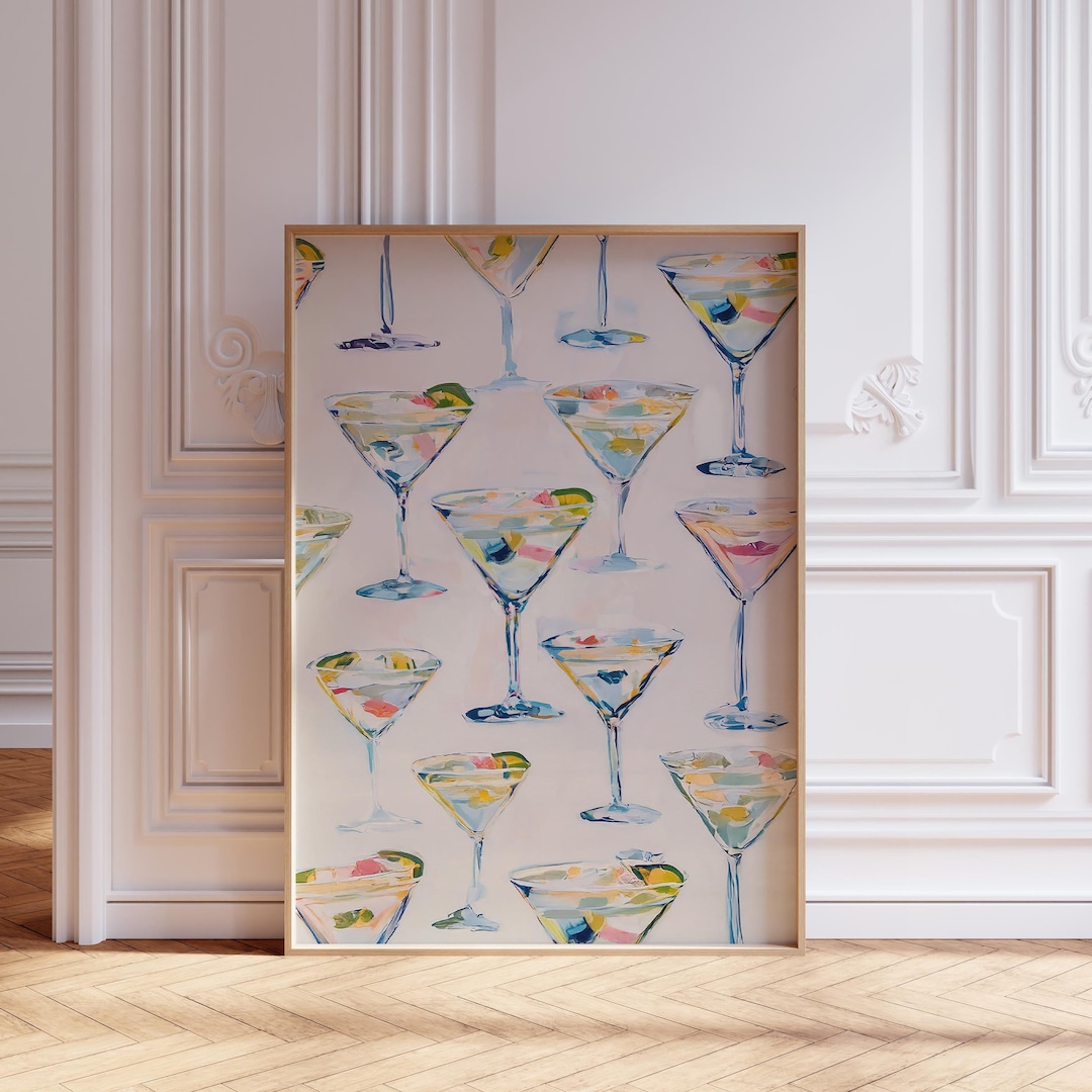 Blue Martini Print Pink Martini Poster Dirty Martini Wall Art Dirty ...