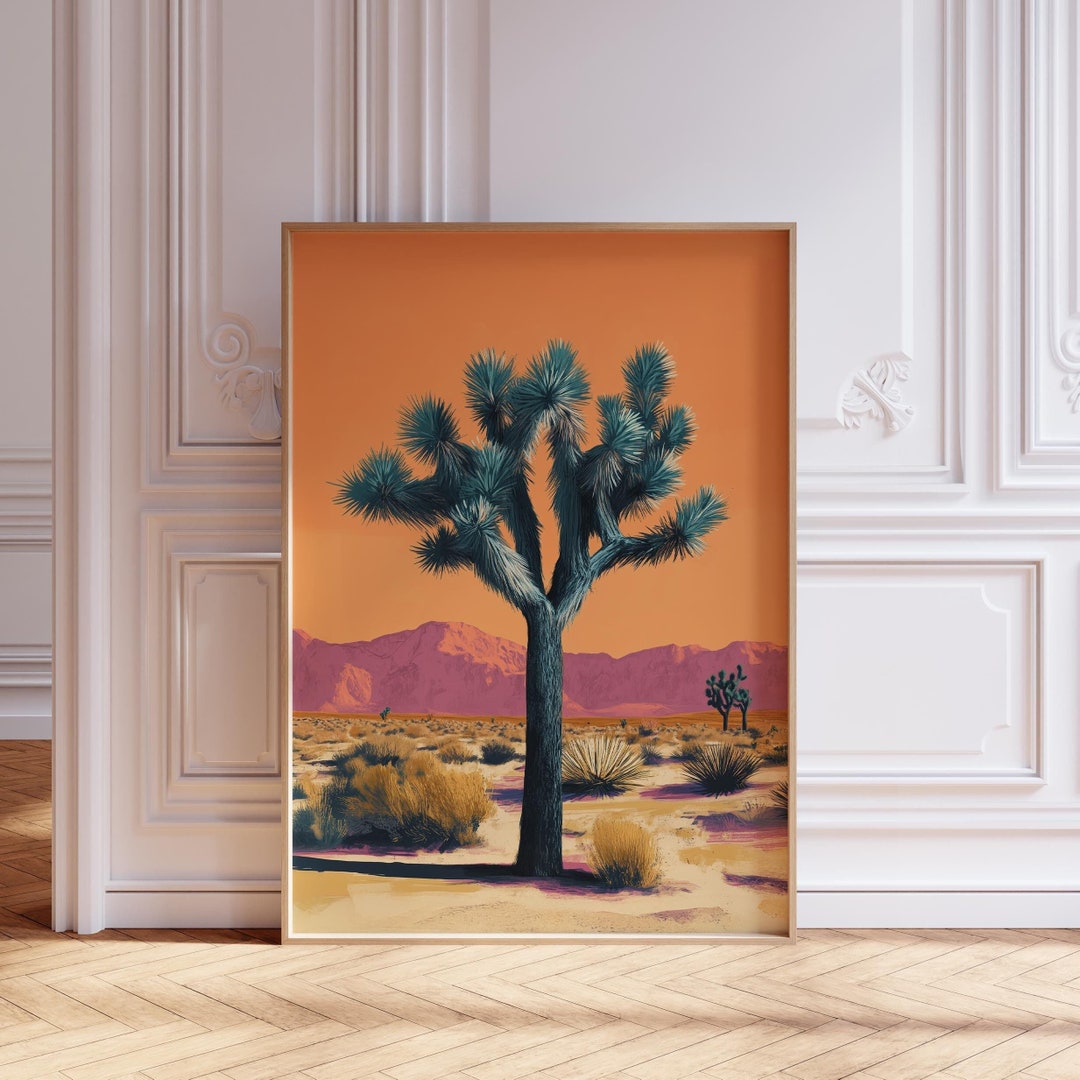 Joshua Tree Print | Vintage Joshua Tree Landscape Print | Joshua Tree ...