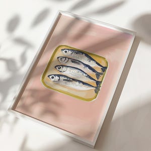 DIGITAL DOWNLOAD | Pink Sardine Print | Sardines Wall Art | Sardine Art ...