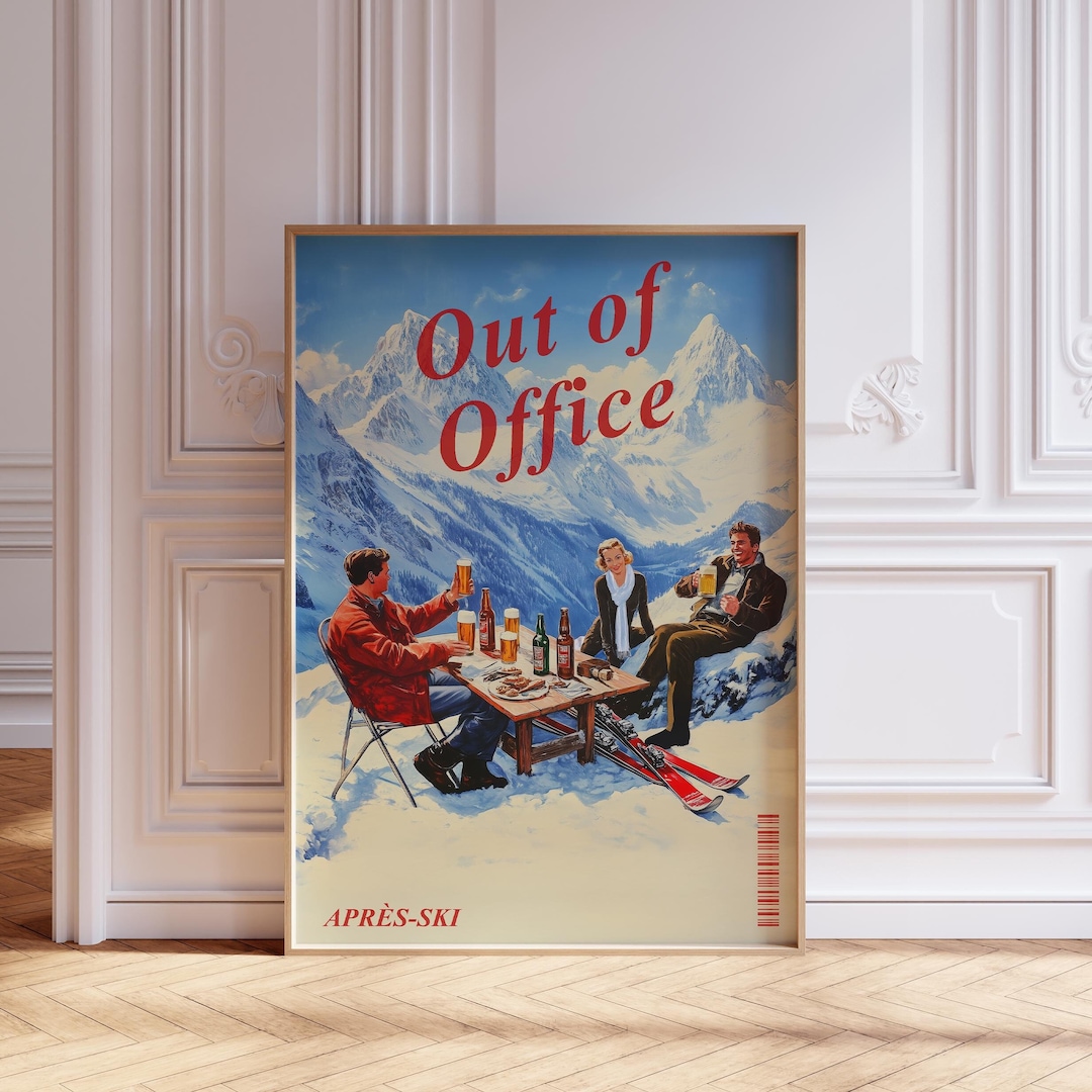 Vintage Apres Ski Print | Retro Apres Ski Wall Art | Vintage Bar Cart ...