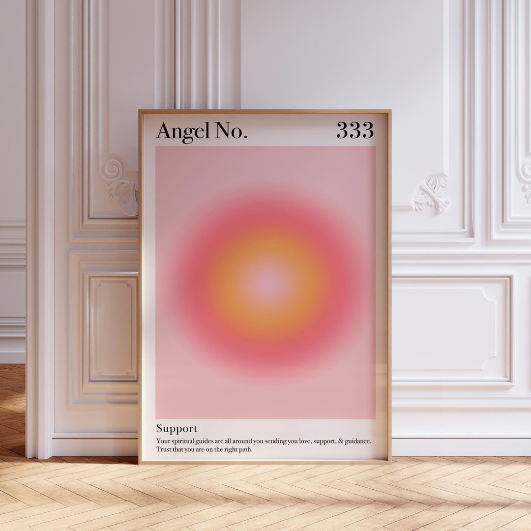 Pink Aura Poster | 333 Angel Number Poster Print | Aura Wall Art | Zen ...