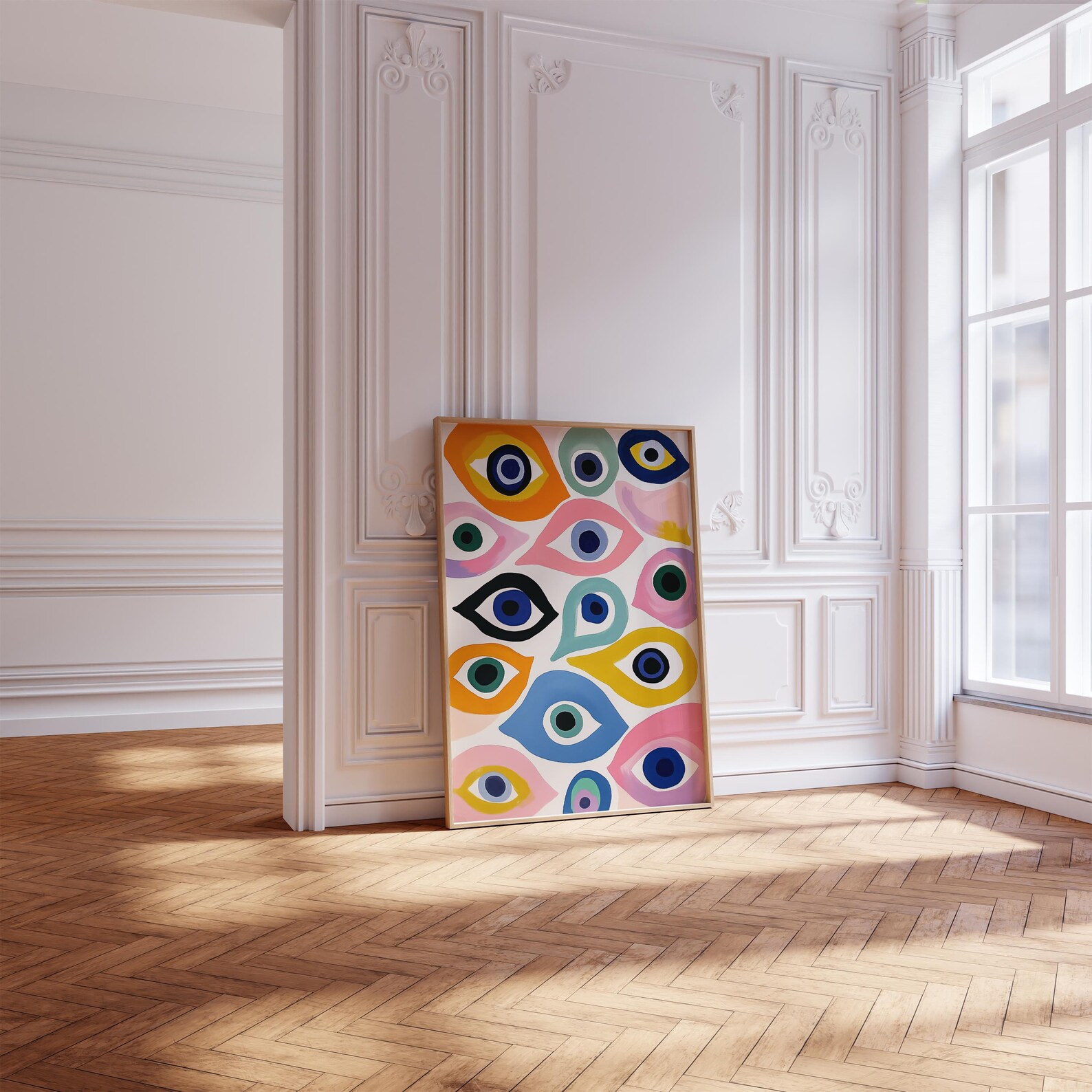 Abstract Evil Eye Wall Art Print | Trendy Evil Eye Poster | Watercolor ...