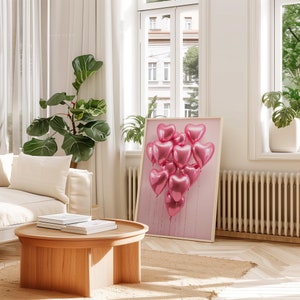 DIGITAL DOWNLOAD | Light Pink Heart Print | Light Pink Wall Art | Retro ...