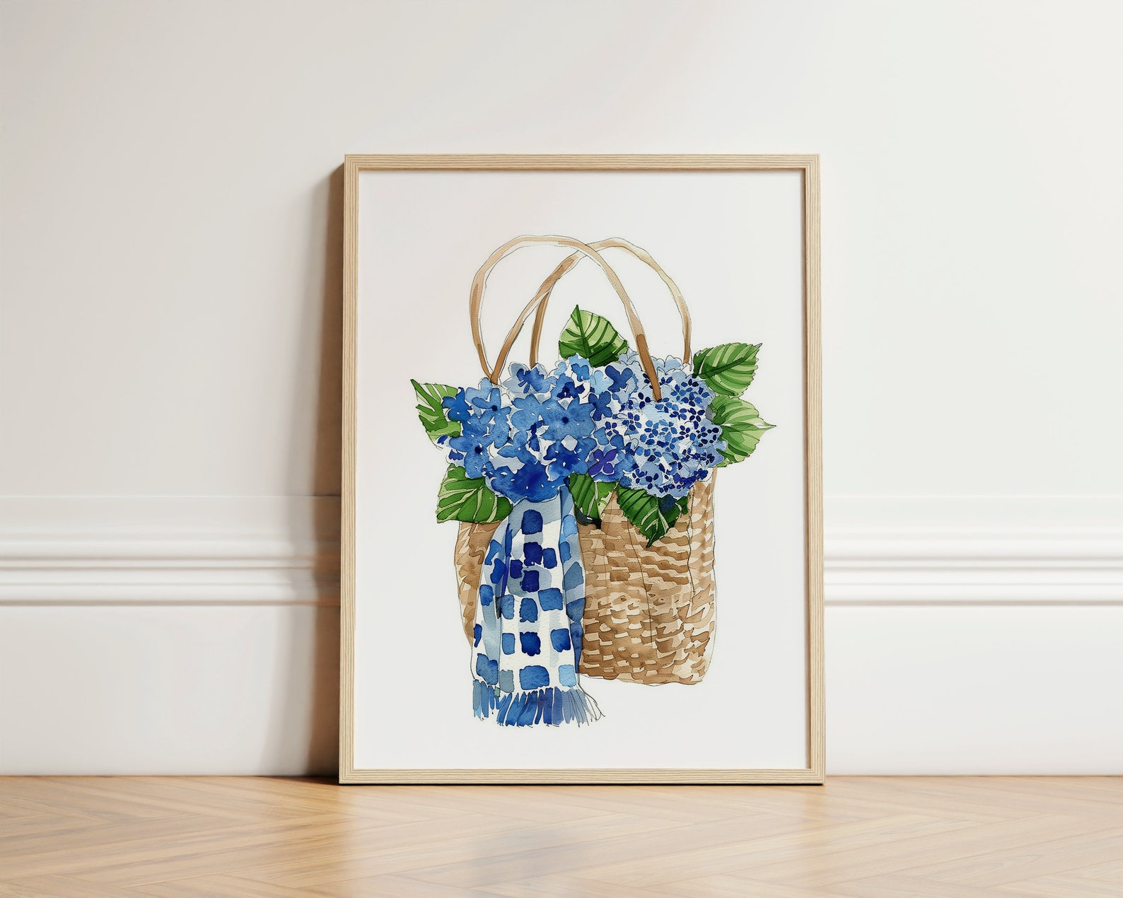Blue Hydrangea Wall Art Coastal Granddaughter Print Grand Millenial ...