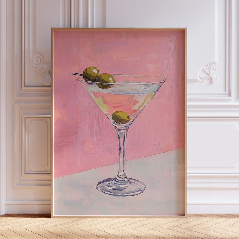Pink Martini Print | Pink Martini Poster | Dirty Martini Wall Art ...