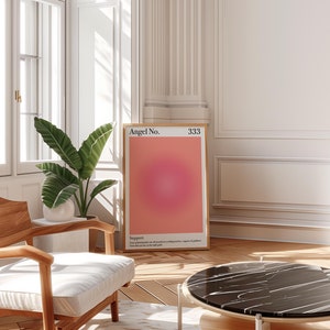 DIGITAL DOWNLOAD Pink Angel Number Poster Pink Aura Poster Aura Print ...