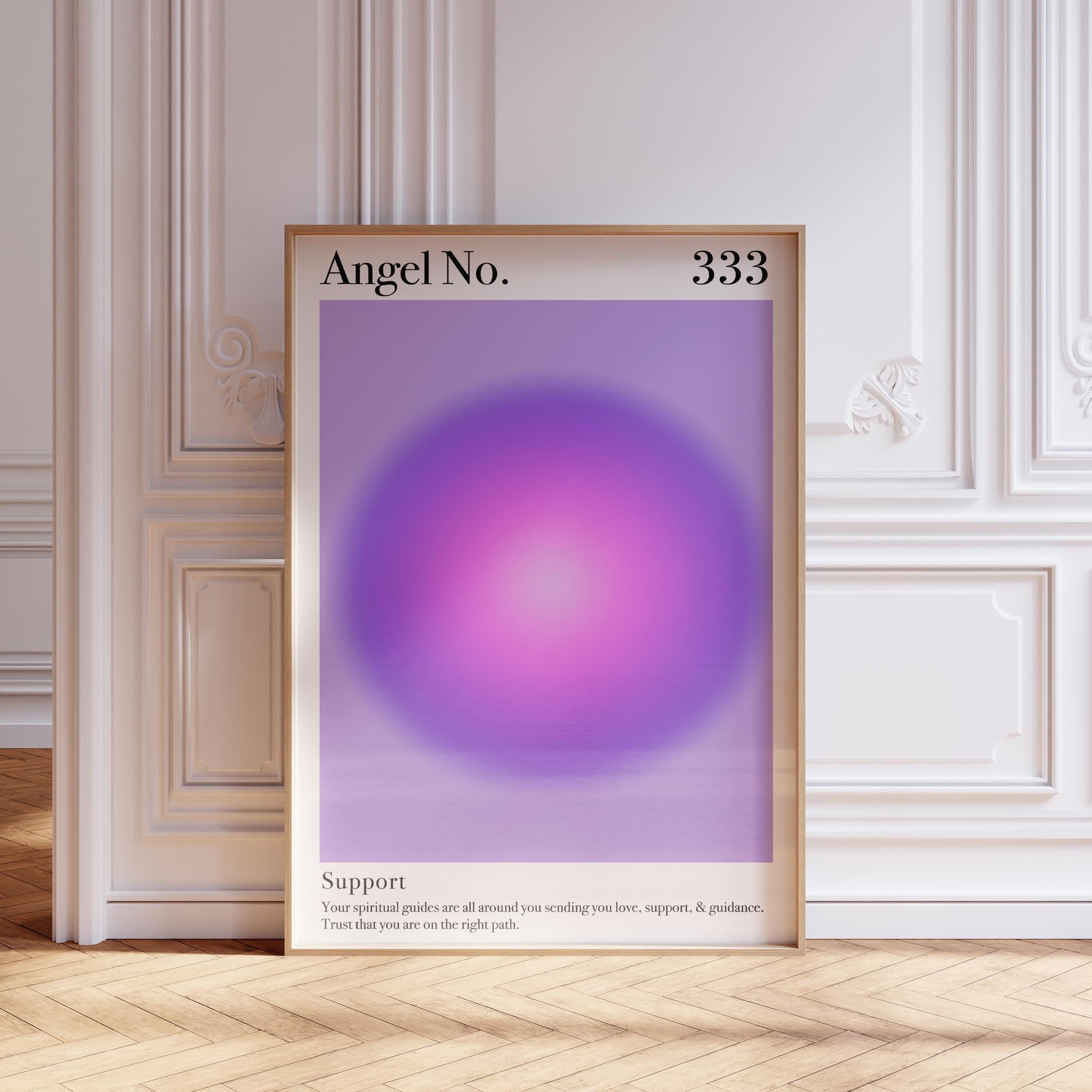 Purple Aura Poster 333 Angel Number Poster Pink Aura Wall Art Aura ...