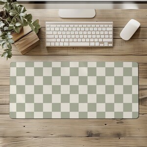 Sage Green Desk Mat | Retro Green Desk Pad | Geometric Cute Desk Pad ...