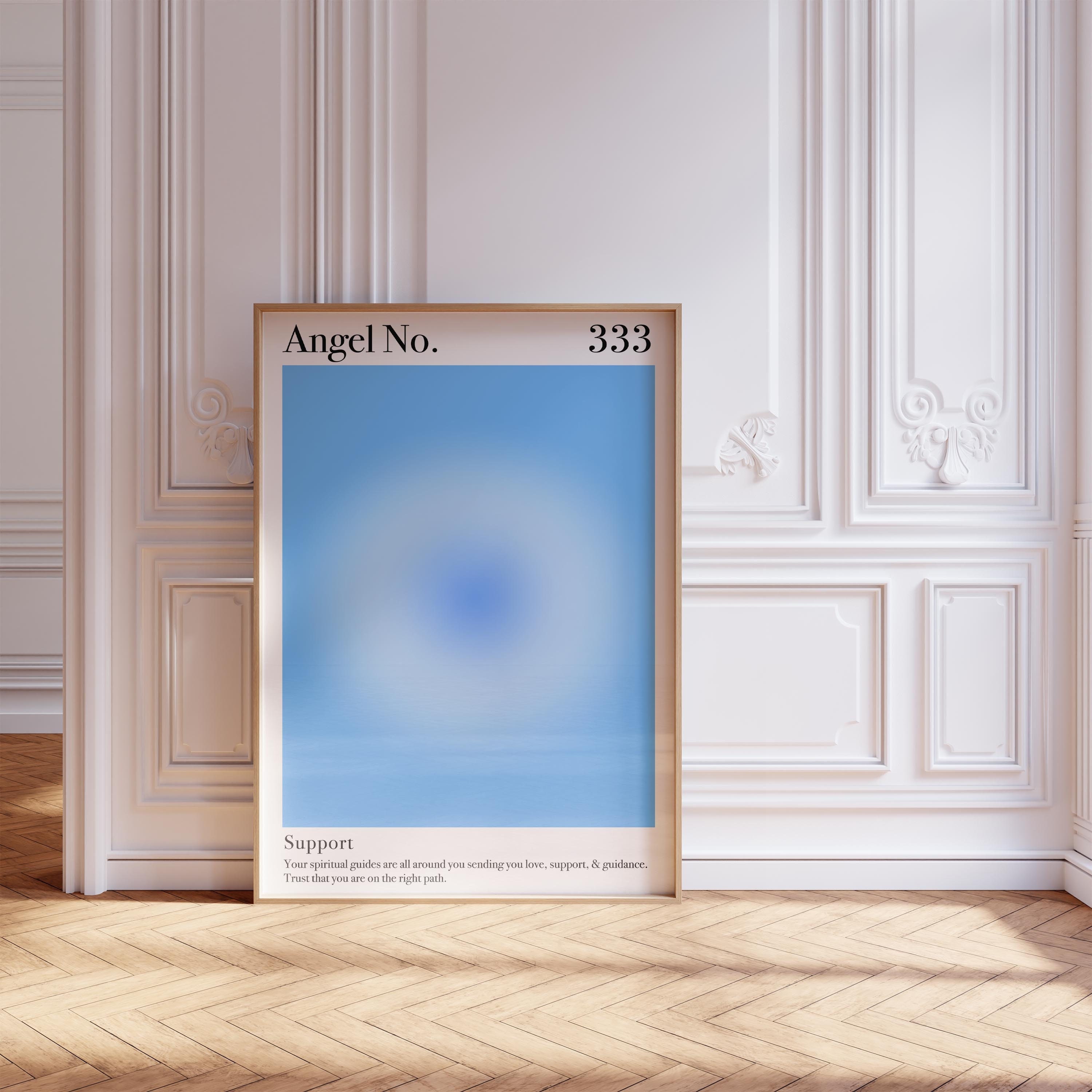 Blue Aura Poster 333 Angel Number Poster Zen Aura Wall Art Aura Print ...