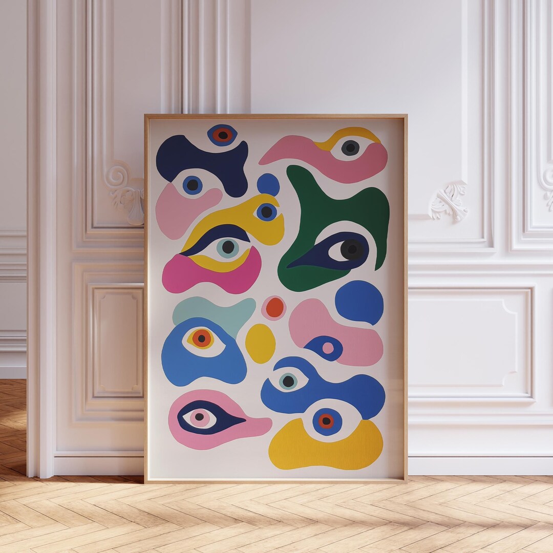 Abstract Evil Eye Wall Art Print | Trendy Evil Eye Poster | Watercolor ...