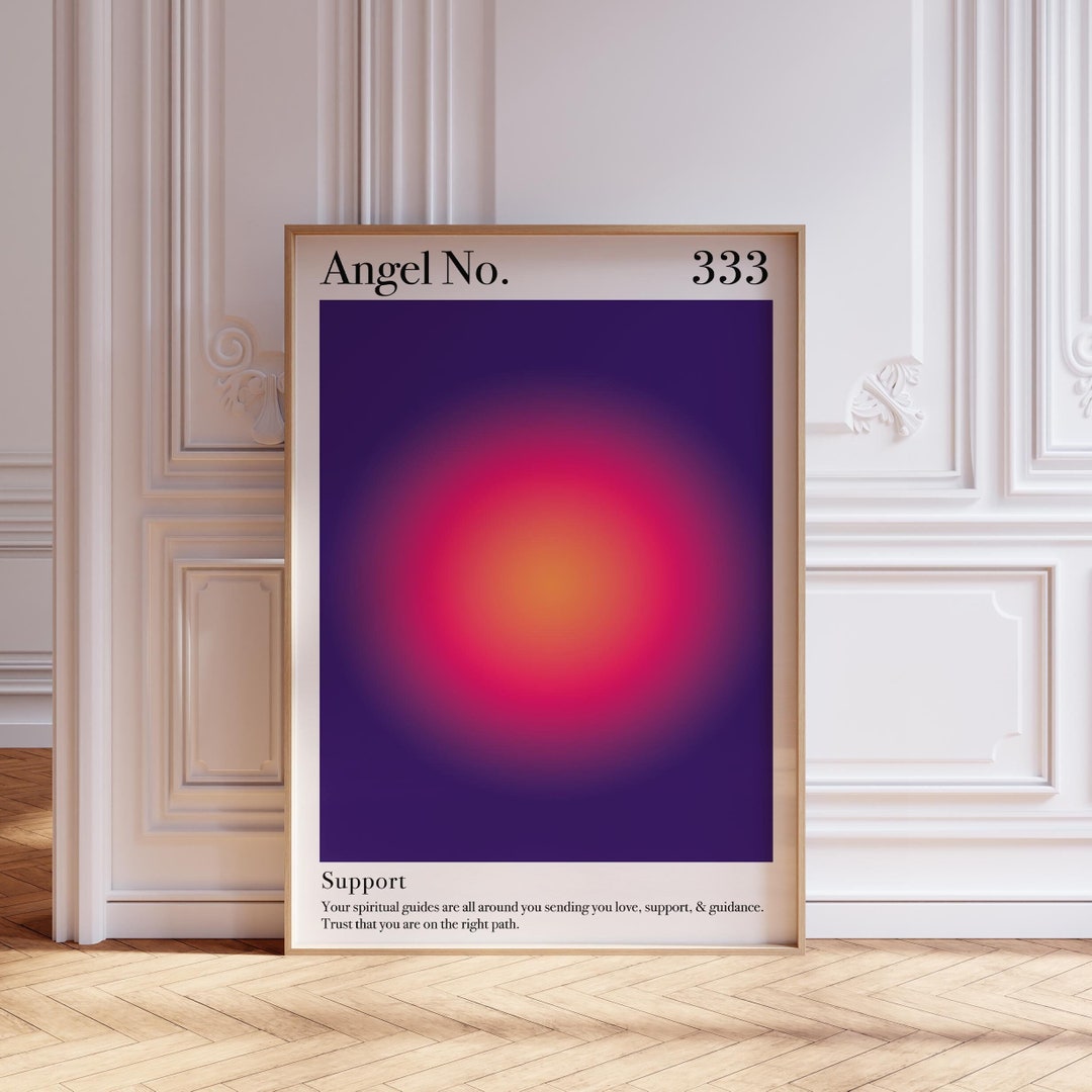Pink Aura Poster | 333 Angel Number Poster | Aura Wall Art | Aura Print ...