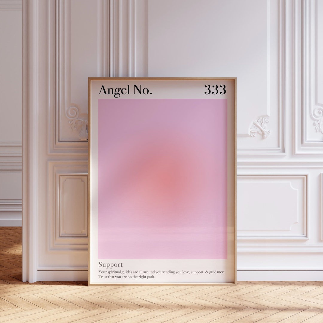 Pink Angel Number Poster Pink Aura Poster Aura Print Aura Wall Art Aura ...