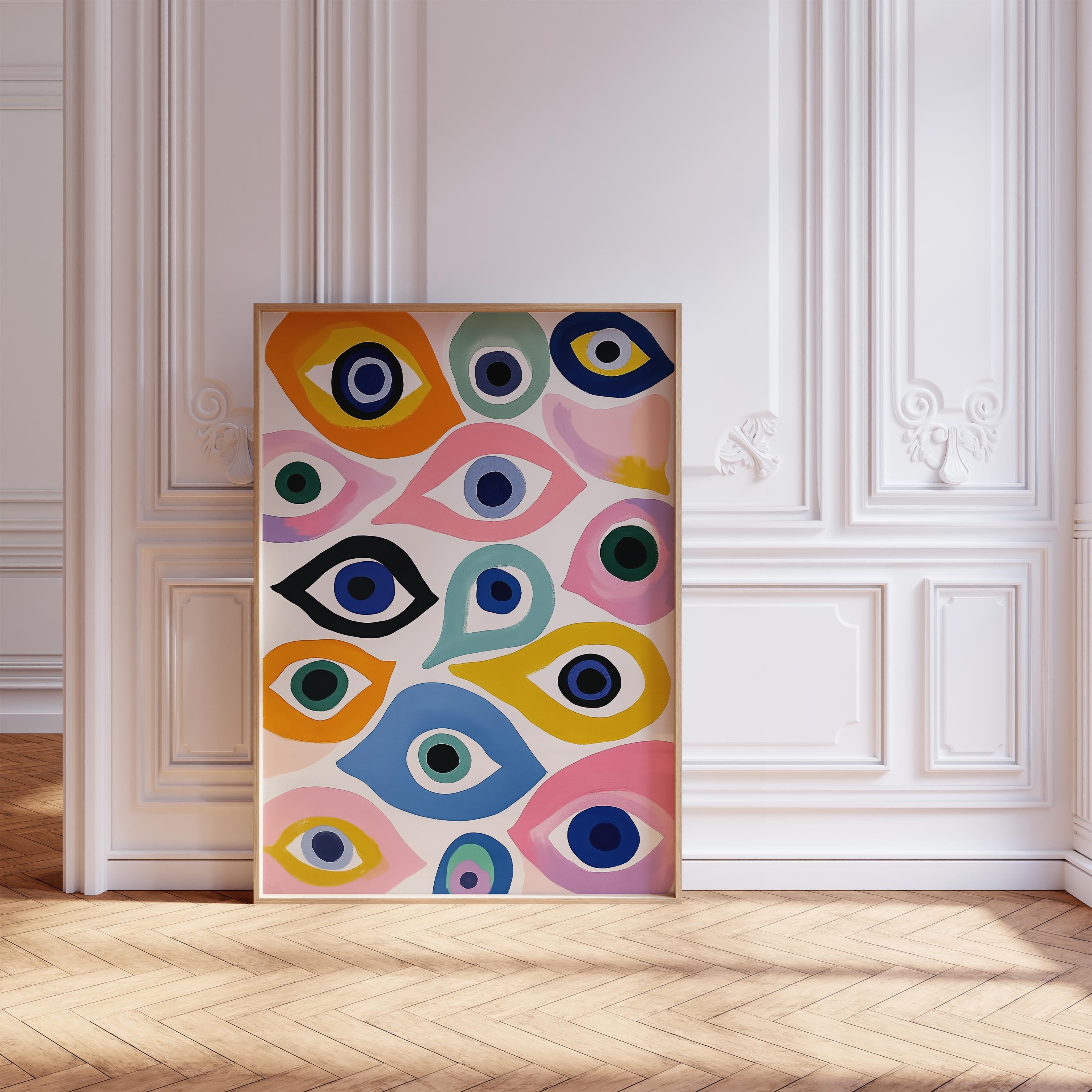 Abstract Evil Eye Wall Art Print Trendy Evil Eye Poster Watercolor Evil ...