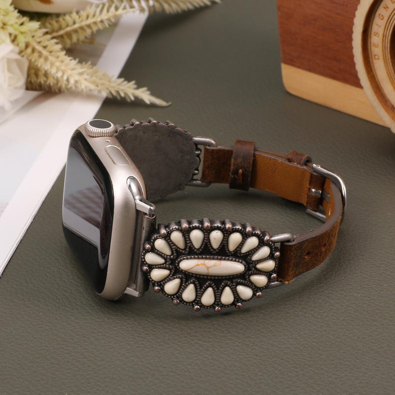 Boho Leather Apple Watch Band 38/40/41/42/44/45/46/49mm , Western ...