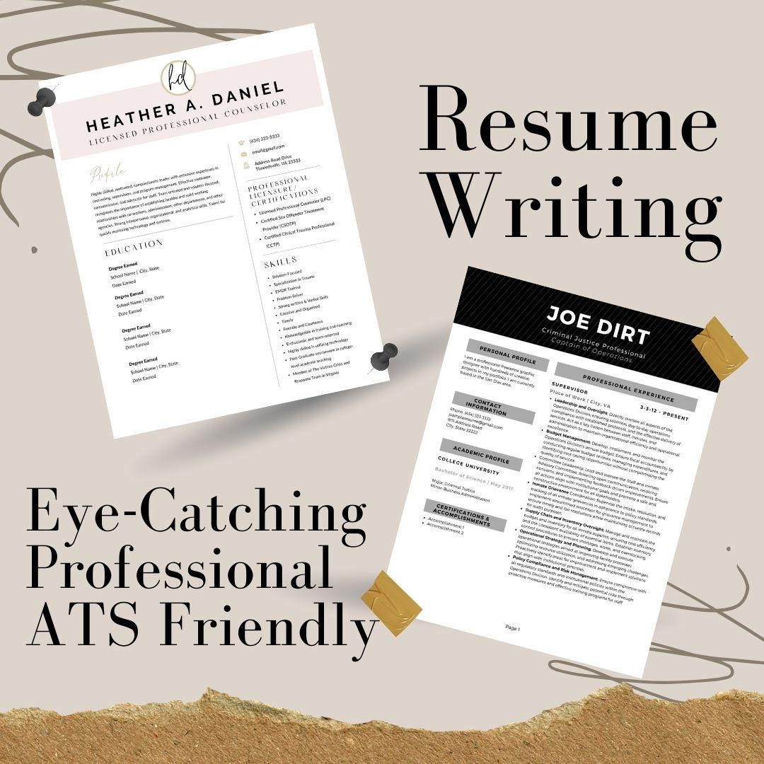 Customized Resume Writing - Etsy