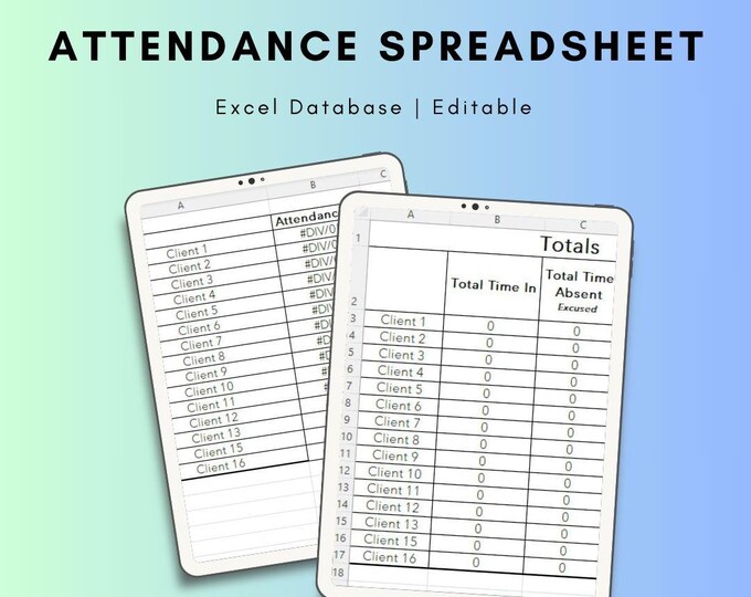 Excel Classroom/group Attendance Spreadsheet - Etsy
