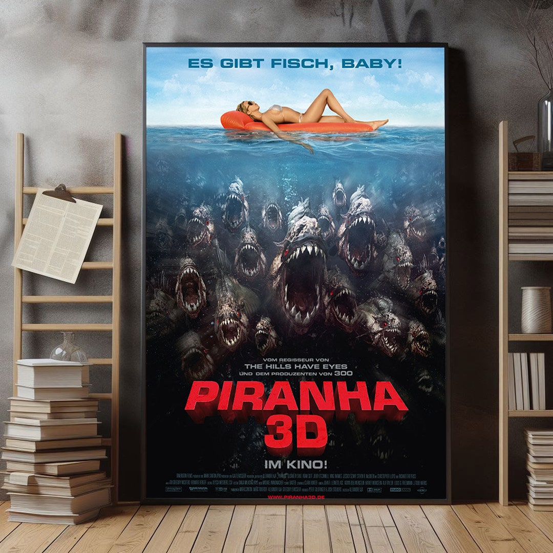 Piranha Movie Poster, Canvas, Wall Art Poster, Unique Customization ...