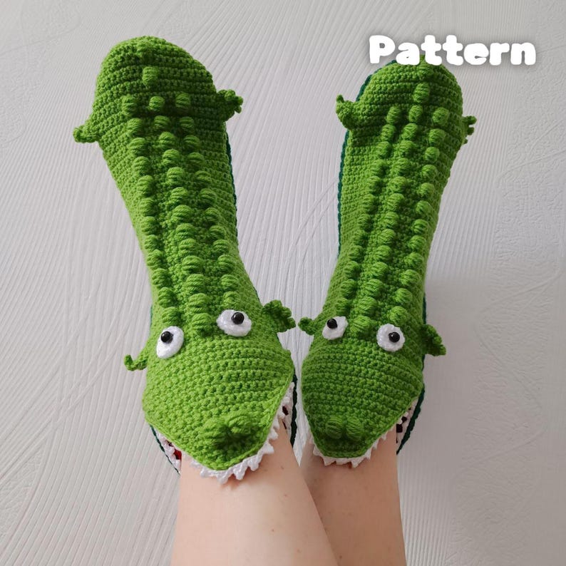 Animal Socks Crochet Pattern | Crocodile Socks | PDF Crochet Pattern - Etsy