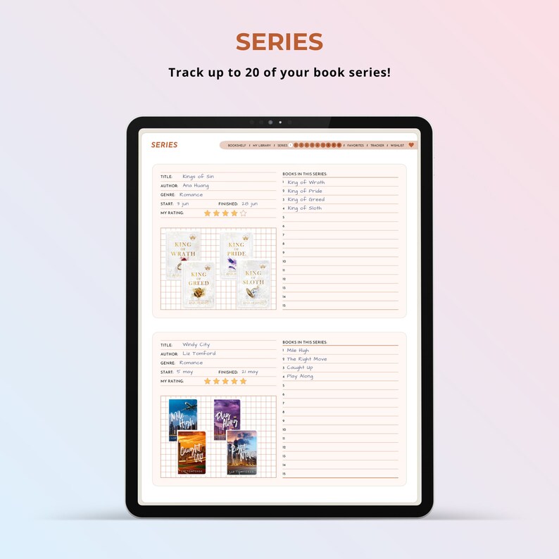 Digital Reading Journal: Book Review & Series Tracker (PDF) - Etsy